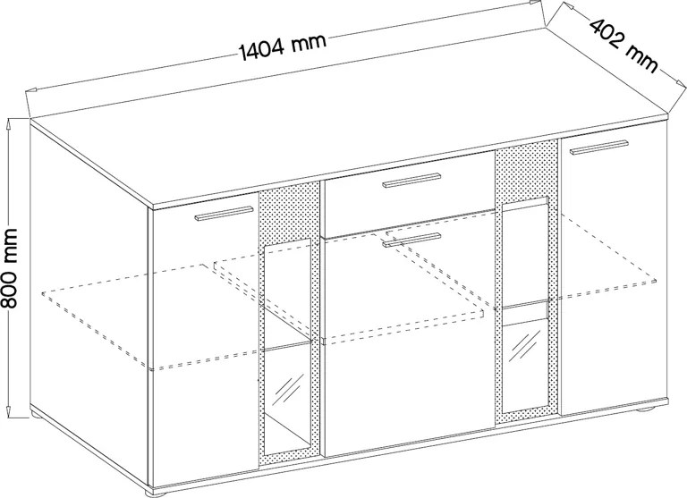 FALCO Komoda SAVA II - lamino, dub artisan / bílá