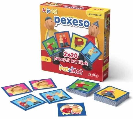 EFKO HRA Baby pexeso v krabičce Pat a Mat 20 dvojic *SPOLEČENSKÉ HRY* ef88424