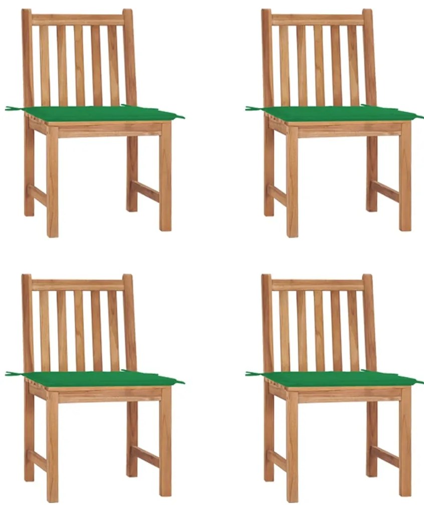Zahradní židle 4 ks s poduškami masivní teak 3073093