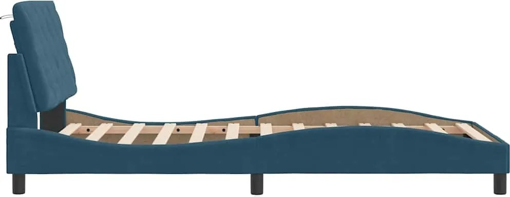 Rám postele bez matrace modrý 100 x 200 cm samet 3207909