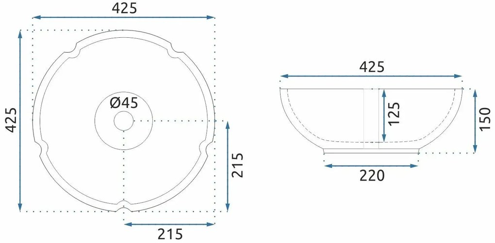 Keramické umyvadlo na desku REA SEVILLA