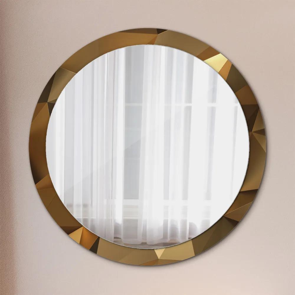 Kulaté dekorativní zrcadlo Zlatá abstrakce fi 100 cm