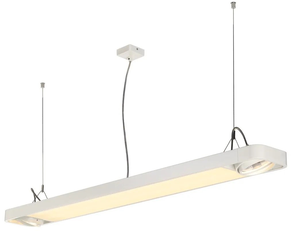 LA 159141 AIXLIGHT R2 OFFICE LED LONG, závěsné svítidlo, bílé, LED + 2xQPAR111, max. 75 W, 153 cm - BIG WHITE (SLV)