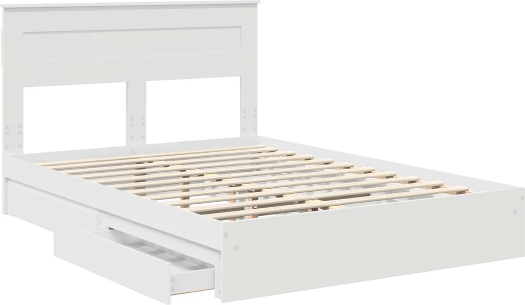 Postel s úložným prostorem Bílá 160 x 200 cm Kompozitní dřevo 3409898
