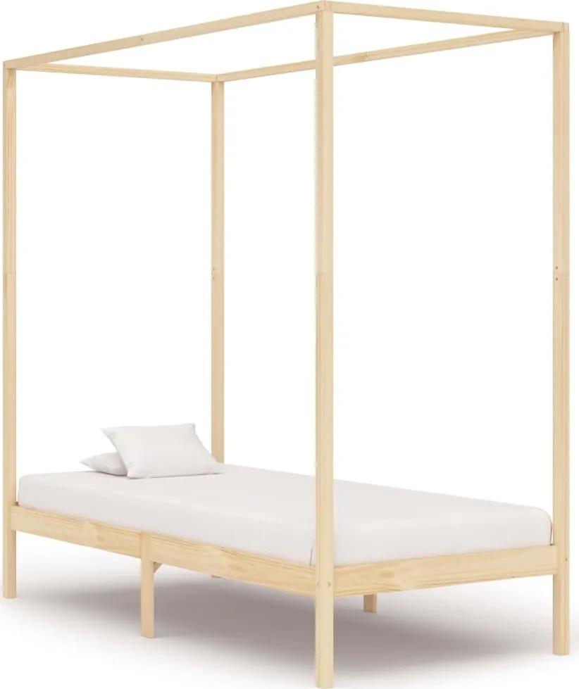 vidaXL Rám postele s nebesy masivní borové dřevo 100 x 200 cm [283251] Barva: Hnědá