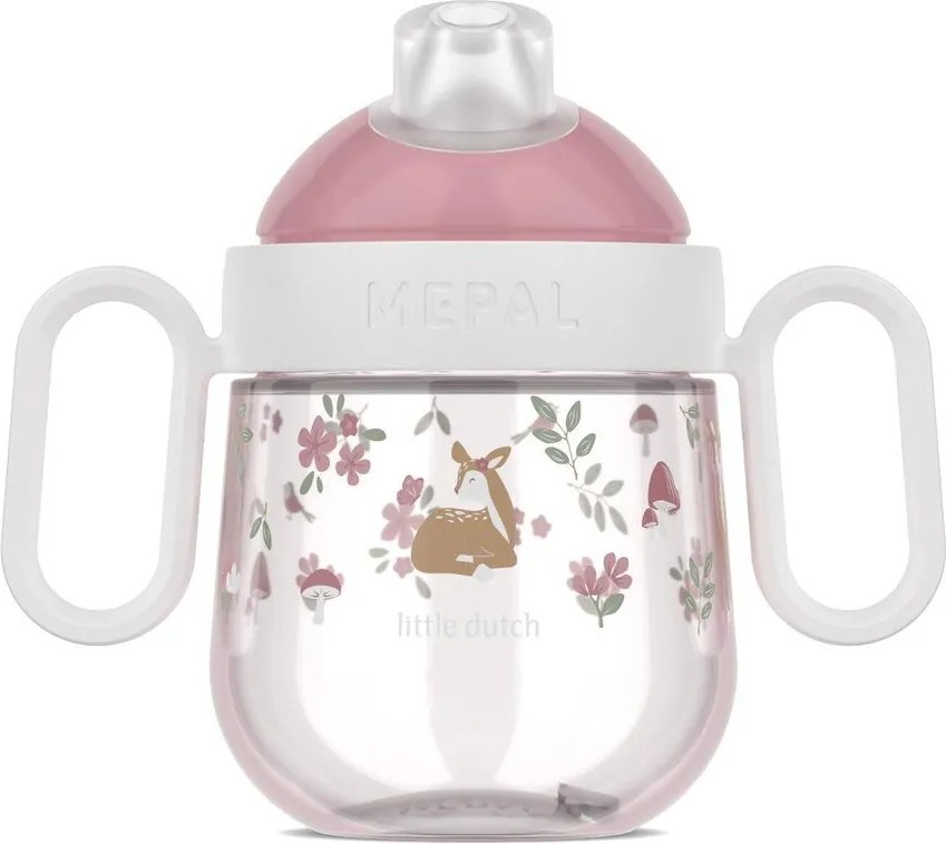 Světle růžový plastový dětský hrnek 200 ml Fairy Garden by Little Dutch – Mepal