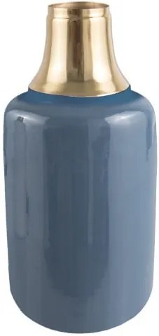BonamiModrá váza s detailem ve zlaté barvě PT LIVING Shine, výška 33 cm