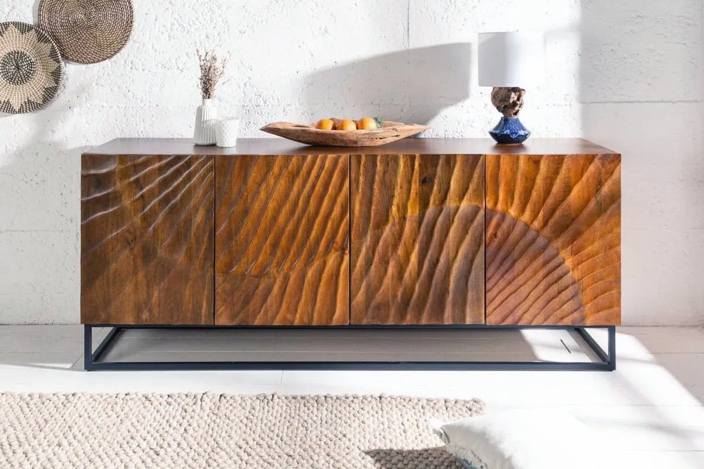 Designová komoda Shayla 177 cm přírodní mango - skladem