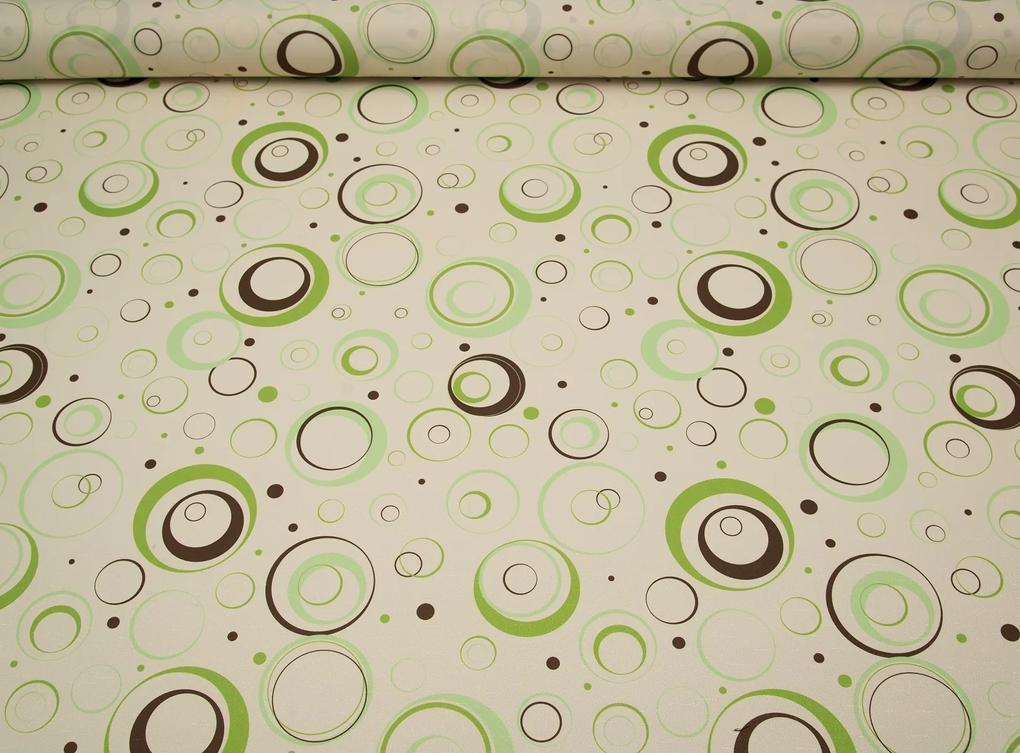Ubrus teflonový zelené kruhy Rozměry: 35x160, Tvar: Obdélník