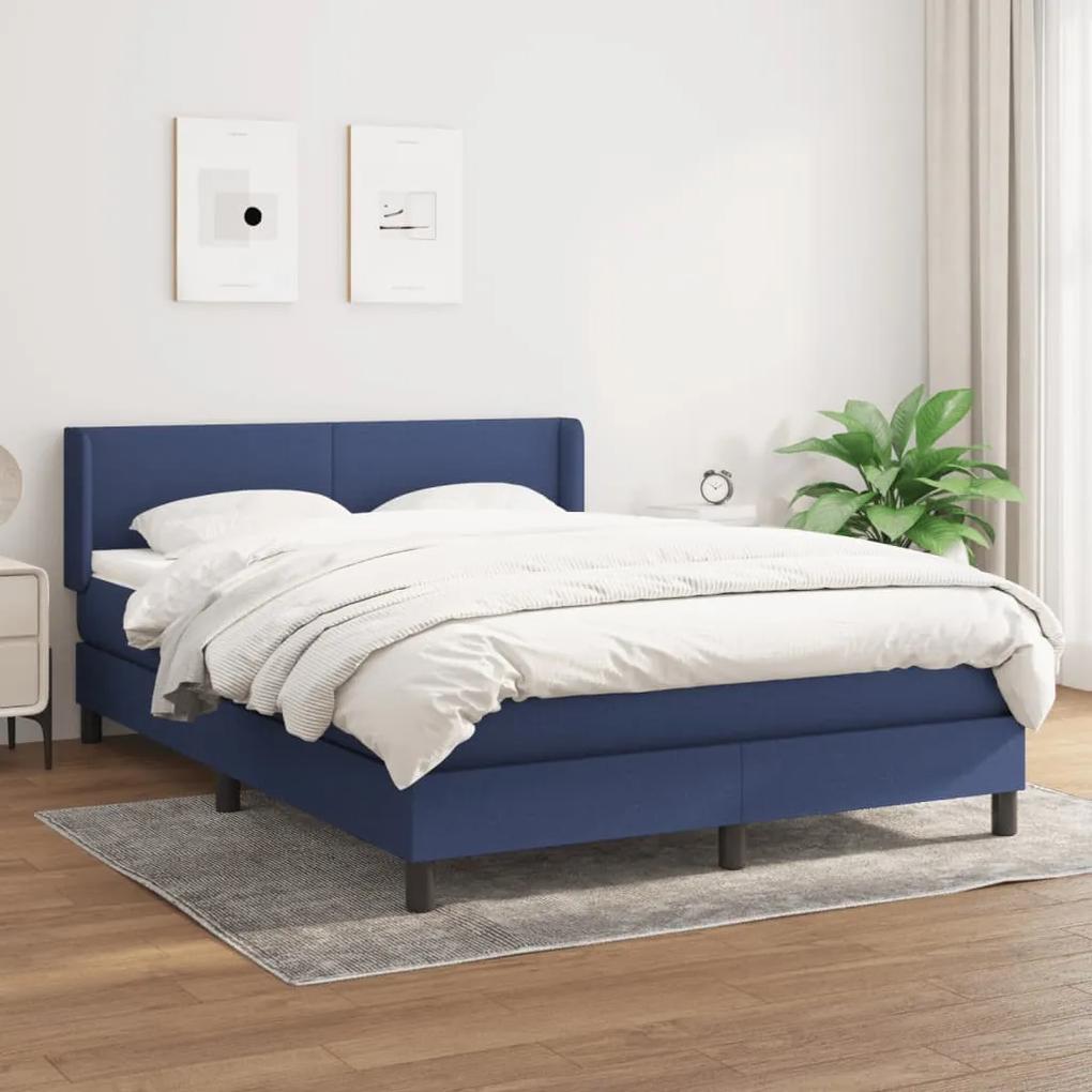 Box spring postel s matrací modrá 140x200 cm textil,  3129559