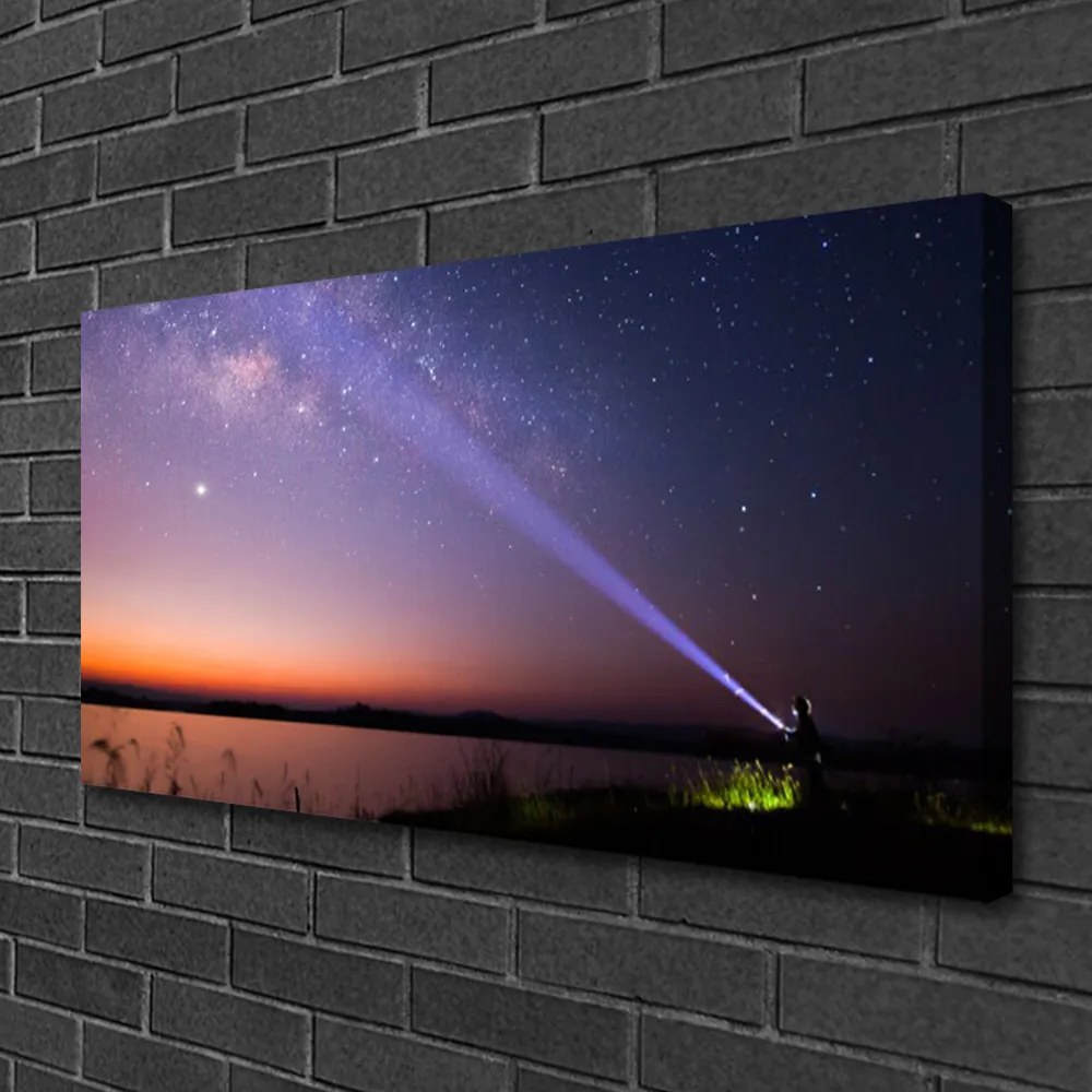 Obraz na plátně Hvězdy Noc Mlěčná Dráha 125x50 cm
