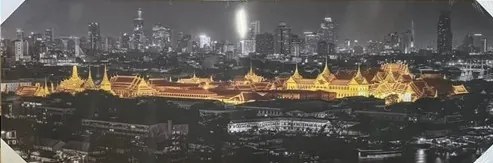 Bondecor Obraz "Grand Palace v Bangkoku" - tisk na plátno, 150x50cm