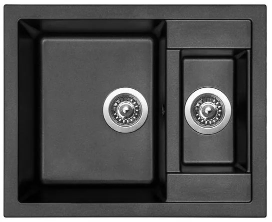 Sinks Crystal 615.1 Granitový dřez s vaničou bez odkapu, 61,5x50cm, metalblack, ACRCR615500174