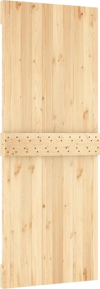 vidaXL Posuvné dveře s kováním 80 x 210 cm masivní borové dřevo [3203231]
