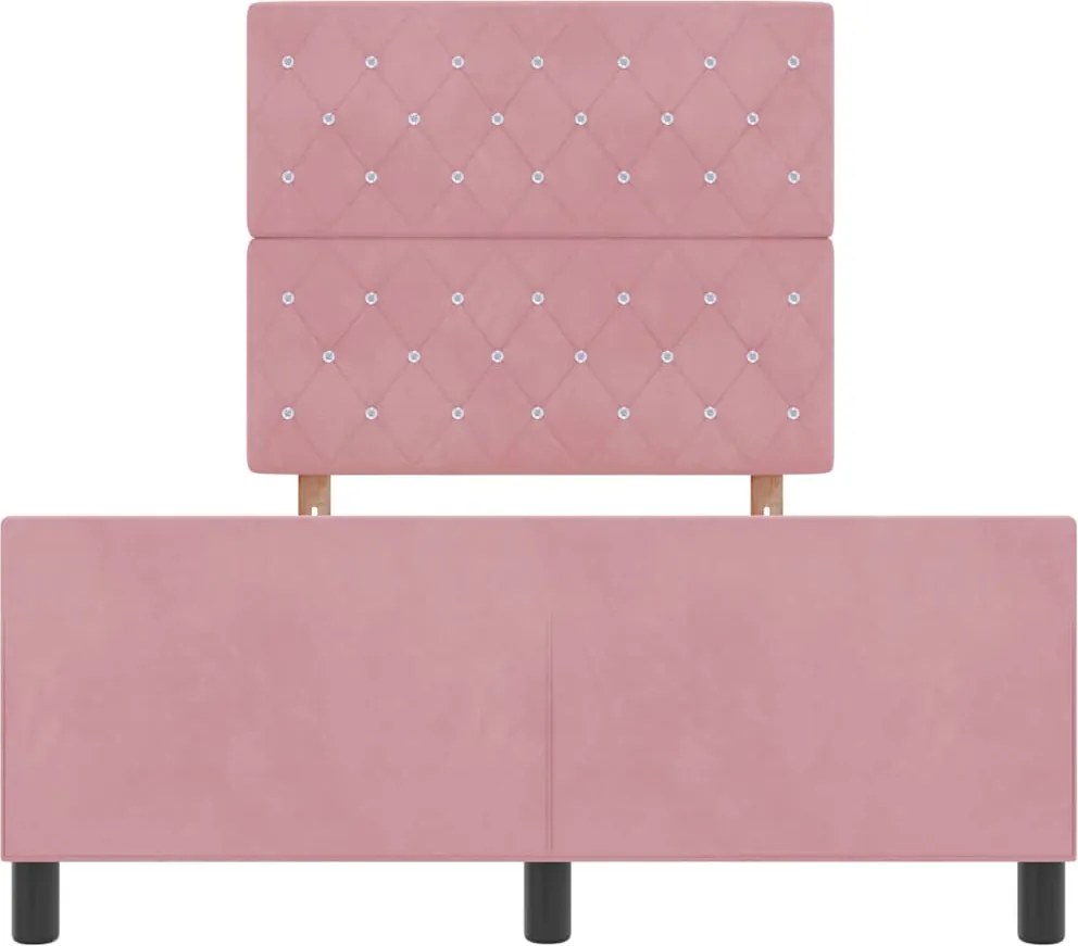 Postel s boxspringem s čelo Růžová 120 x 200 cm samet 3344872