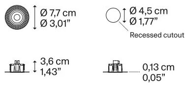 Lodes Micro Trimless, zapuštěná černá kulatá rozeta pro 1 závěs, průměr 7,7cm