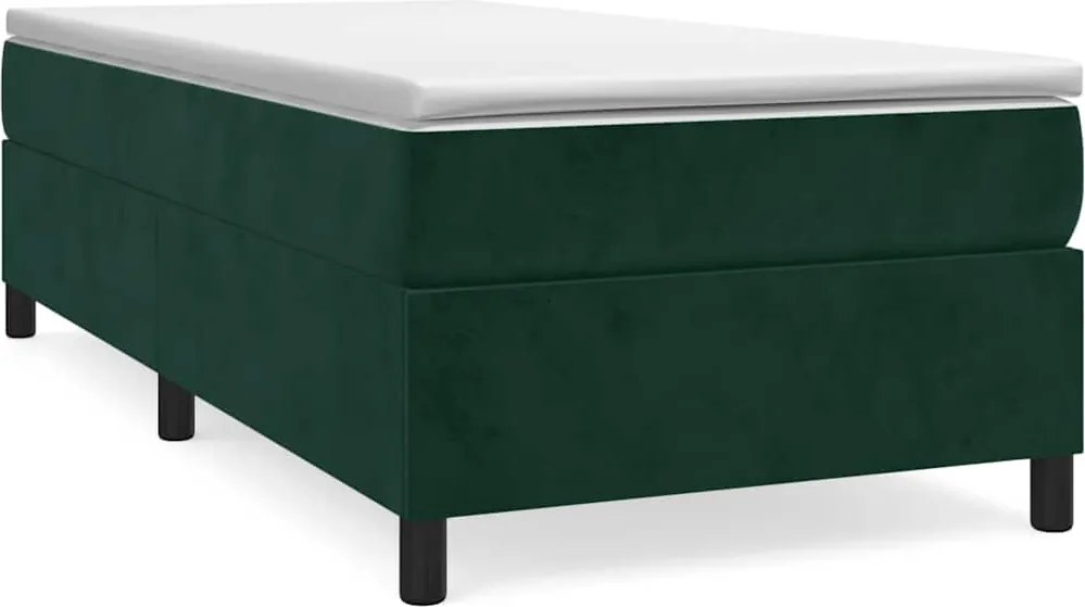 Box spring postel s matrací tmavě zelená 90x190 cm samet 3144654