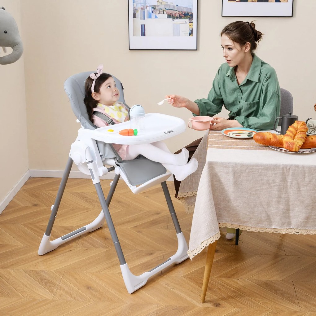 Costway Vysoká stolička baby skládací přenosná dětská vysoká stolička výškově