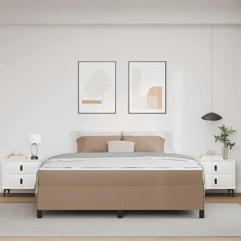 Rám postele s matrací Cappuccino 180 x 200 cm textil 3399018
