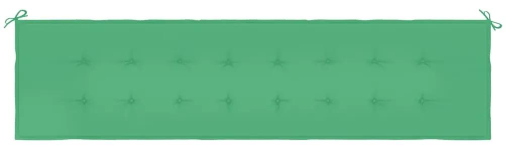 Poduška na zahradní lavici zelená 200x50x3 cm oxfordská látka