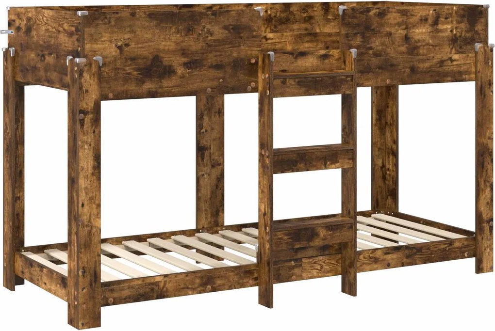 Patrová postel pro děti Kouřový dub 75 x 190 cm 3410543