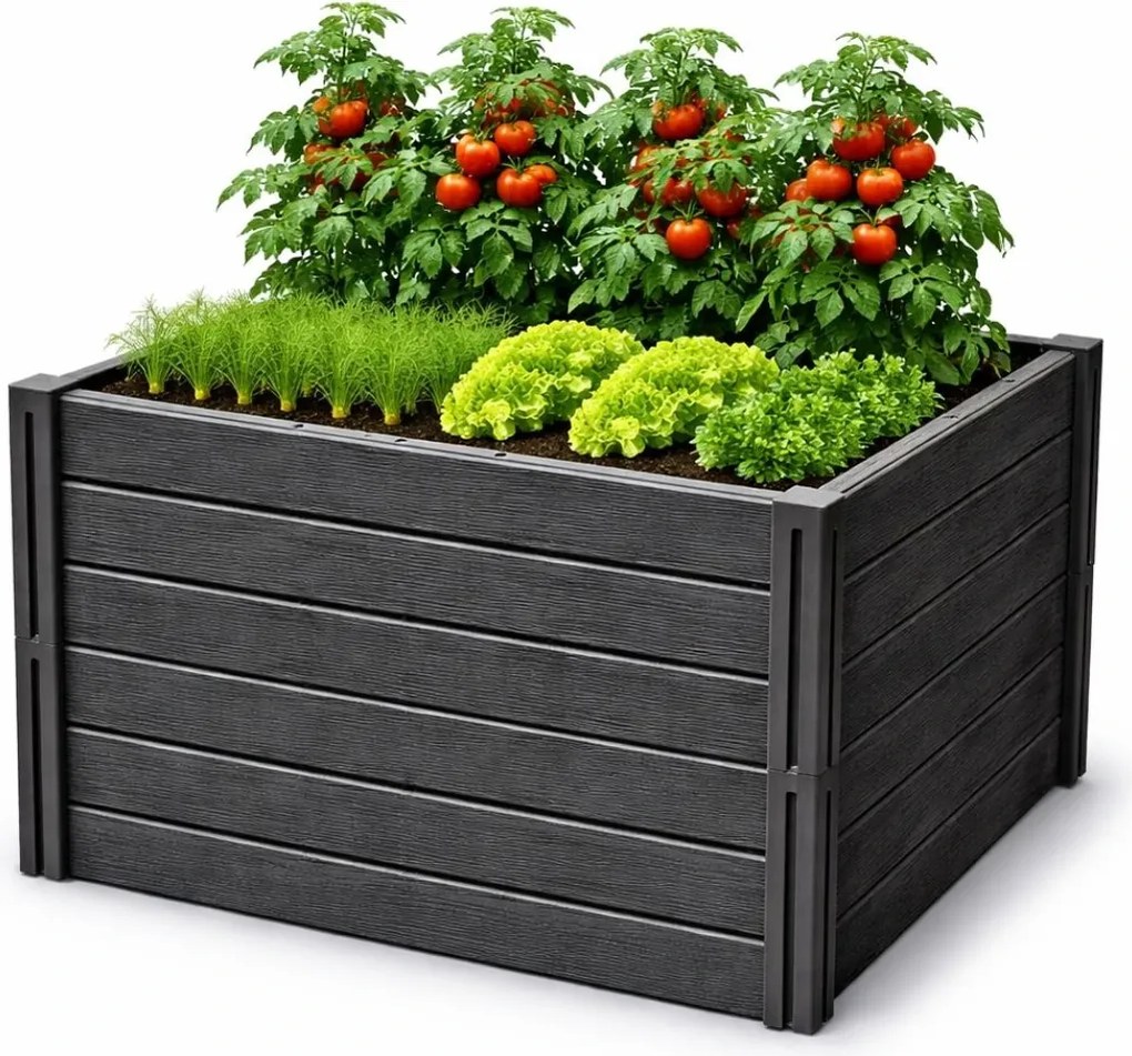 PROSPERPLAST Vyvýšený záhon 2 ks BASE PLANT 75,6 cm, antracit
