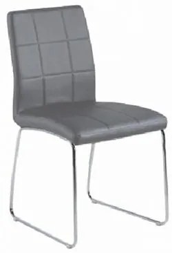 TEMPO KONDELA  Židle, šedá ekokůže + chrom nohy, SIDA