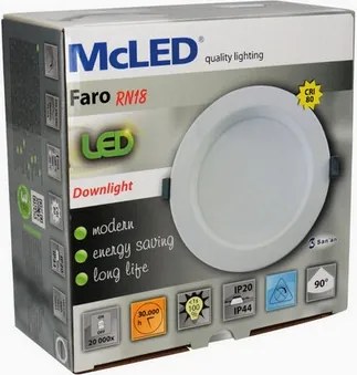 McLED Podhledové LED svítidlo Faro RN18 18W 4000K IP44 ML-412.134.32.0
