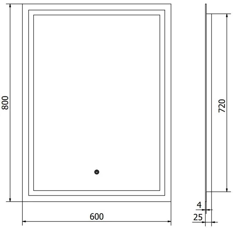 Mexen Miko podsvícené koupelnové zrcadlo 60 x 80 cm, LED 6000K, ventilátor - 9819-060-080-611-00