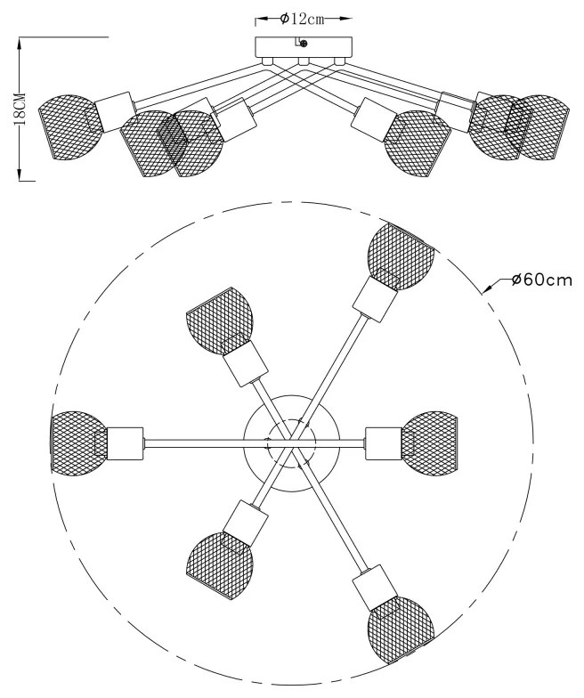 GLOBO FIASTRA 54028-6S Stropní svítidlo