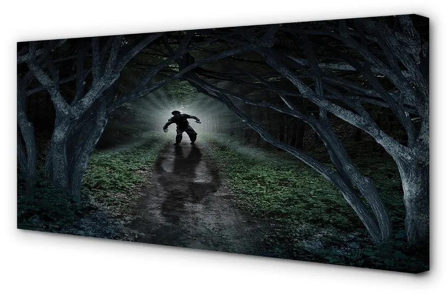 Obrazy na plátně strom formu temného lesa 140x70 cm