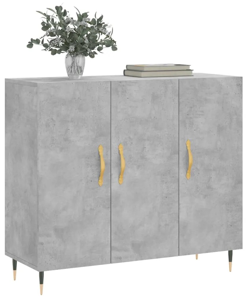 Příborník betonově šedý 90 x 34 x 80 cm kompozitní dřevo - Default Title