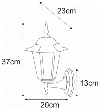 Nástěnné svítidlo K-5009A UP BLACK z řady STANDARD