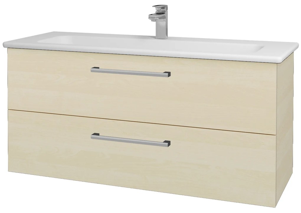 Dřevojas Koupelnová skříň GIO SZZ2 120 Varianta: N01 Bílá lesk / Úchytka T02 / D06 Ořech