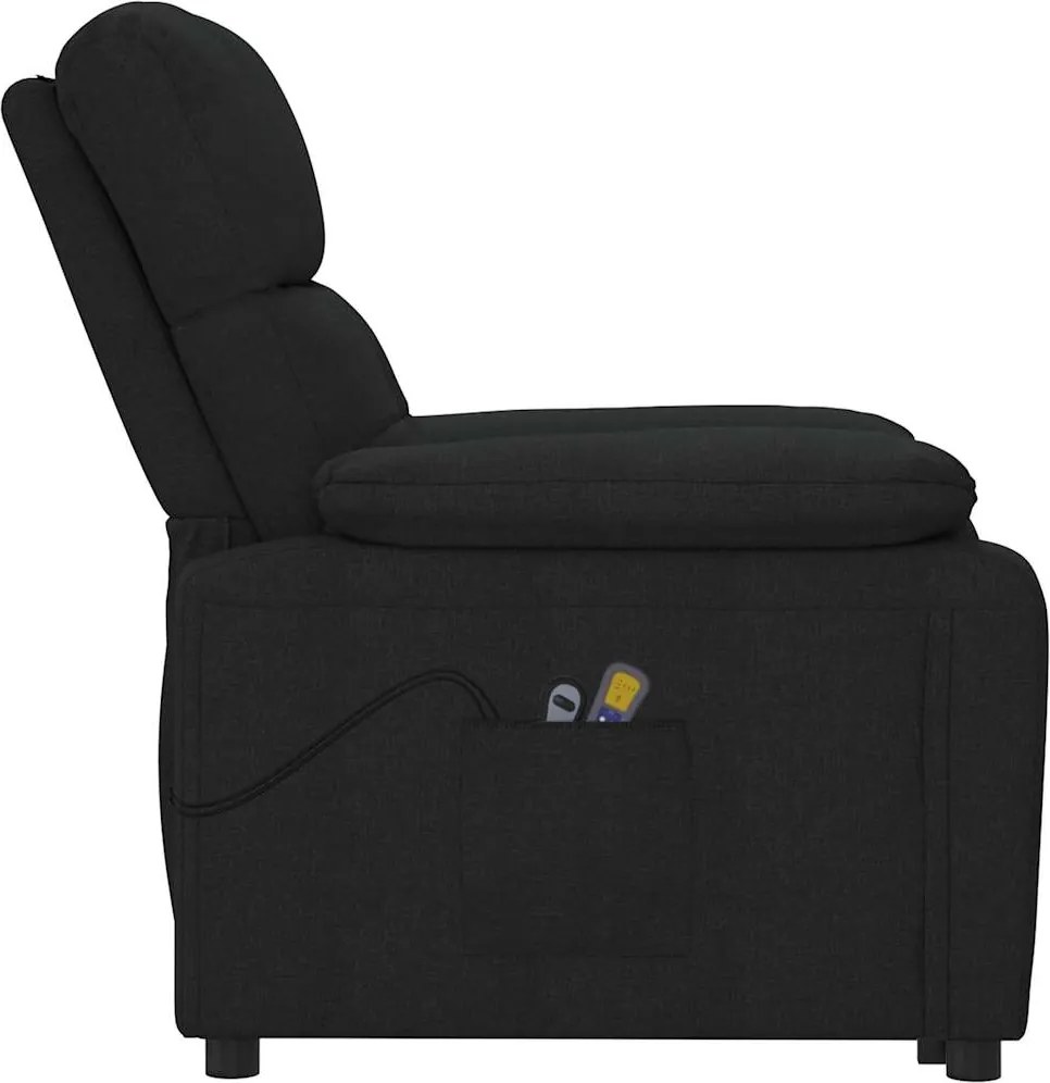 Elektrické masážní křeslo černé textil 3073814