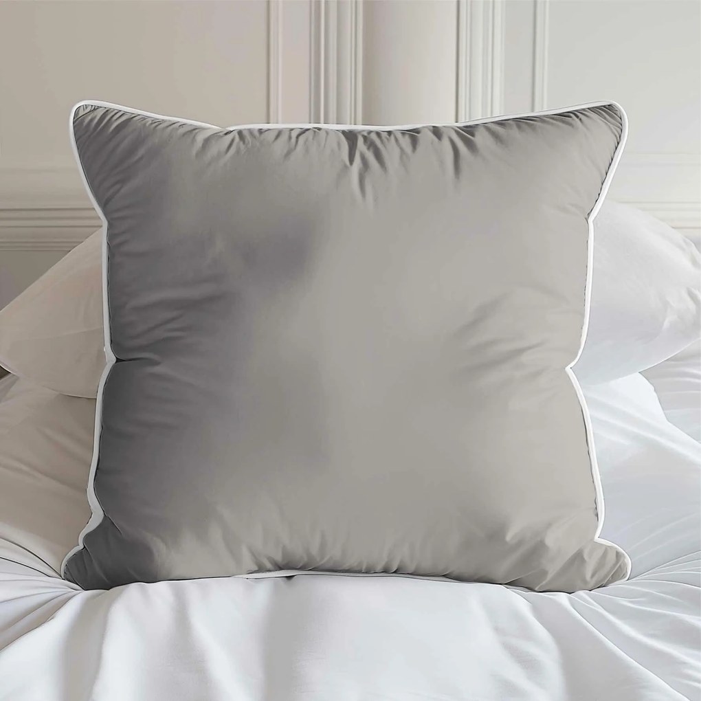 Detexpol Saténový povlak na polštář 40x40 béžový s lemováním Mako Satin 62