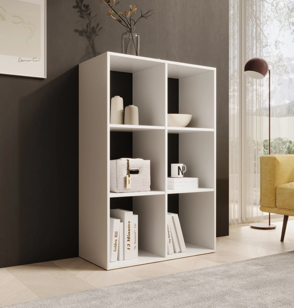 ADRK Furniture Regál Lenti 2x3 BS-LEN-2X3-W