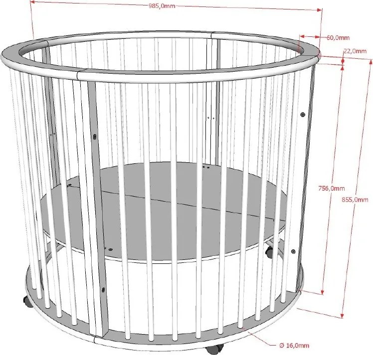 Hnědá dětská ohrádka z bukového dřeva 90x90 cm Dino – Vipack