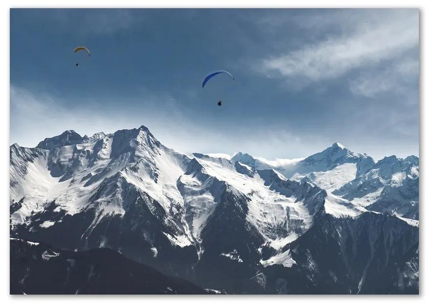 Wallmuralia Foto obraz akryl do obýváku Paragliding Alpy 100x70 | BIANO