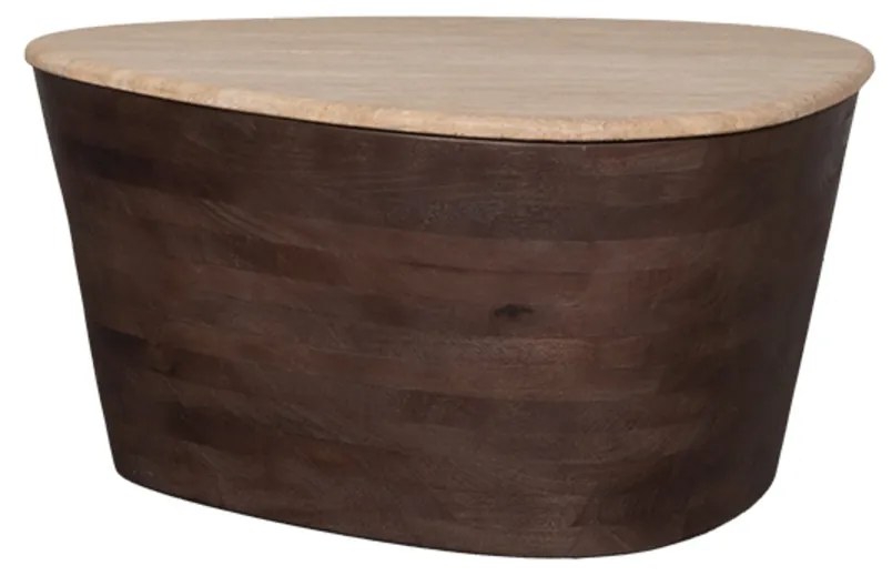 LABEL51 Konferenční stolek RAVI hnědý 70 cm