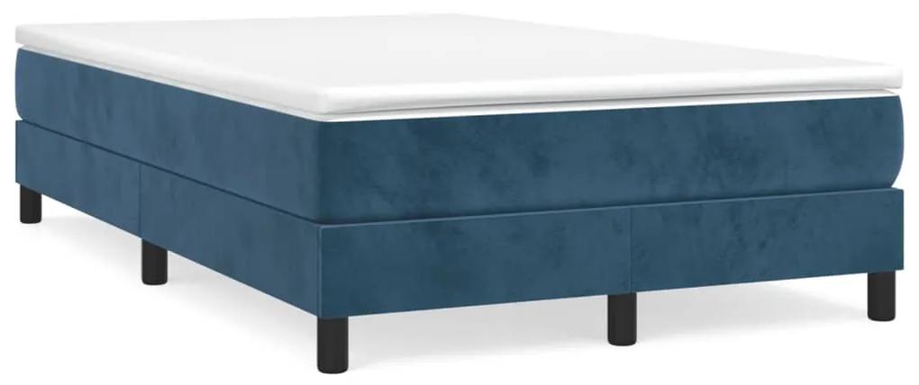 Box spring postel s matrací tmavě modrá 120x190 cm samet,  3269681