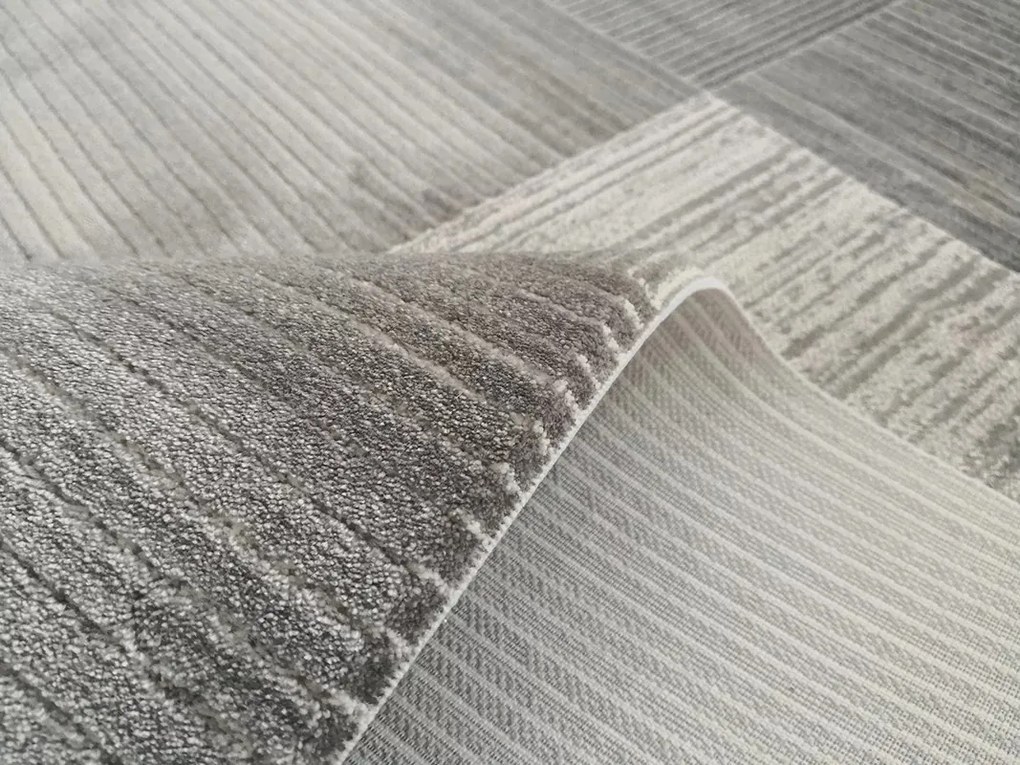 Berfin Dywany, Kusový koberec Vals 8002 Grey, 200x290, šedá, obývací pokoj