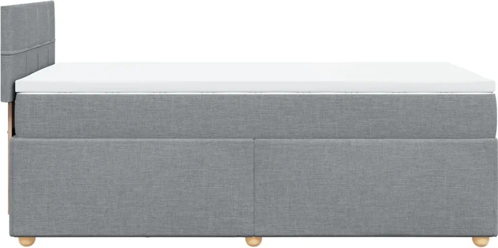Box spring postel s matrací světle šedá 90x190 cm textil 3288835
