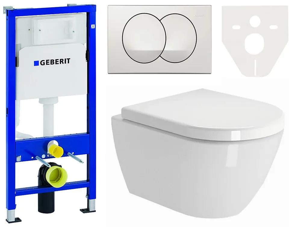 AKCE/SET/LIVERO Geberit - Modul pro závěsné WC Duofix Delta 12 s tlačítkem Delta20, alpská bílá + PURA závěsná WC mísa, Swirlflush, 50x36cm, bílá Ext…