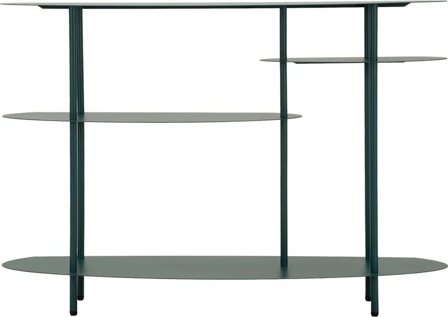 Zelenomodrý kovový konzolový stolek 34x118 cm Saturn – Mauro Ferretti