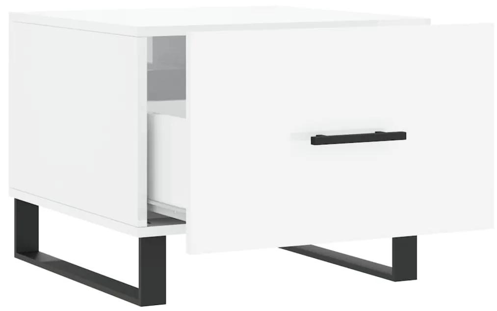 Konferenční stolek lesklý bílý 50 x 50 x 40 cm kompozitní dřevo - Default Title