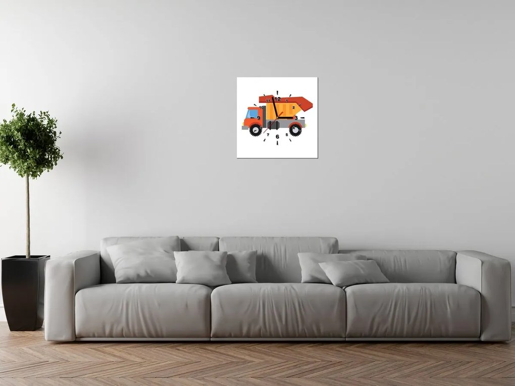 Gario Obraz s hodinami Nákladní auto Rozměry: 30 x 30 cm
