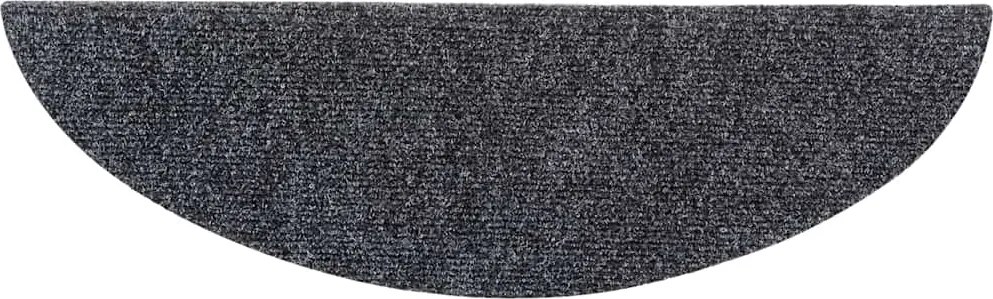 Schodové rohože samolepicí 10 ks 56 x 17 x 3 cm tmavě šedé půlkulaté 149677