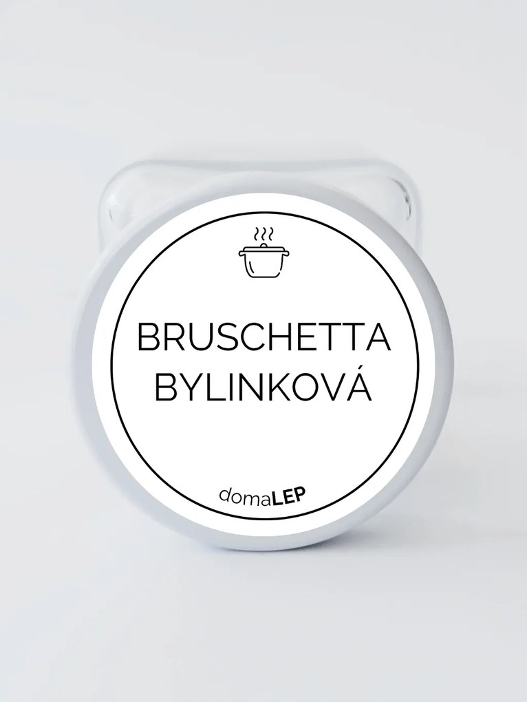 Samolepka na kořenky BRUSCHETTA BYLINKOVÁ bílá 5 cm základní písmo
