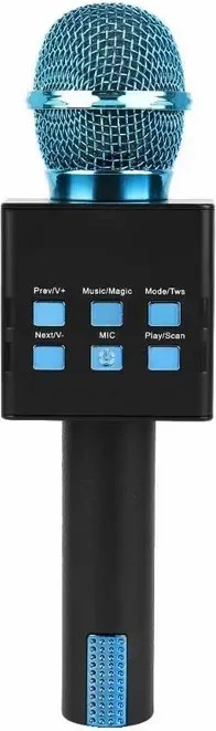 Bezdrátový Bluetooth karaoke mikrofon MC871 3v1 - modrý